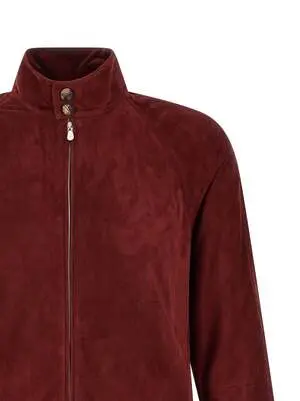 Brunello Cucinelli Suede Jacket With Stand Collar