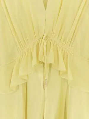 Alberta Ferretti Yellow Satin Dress - Multicolor