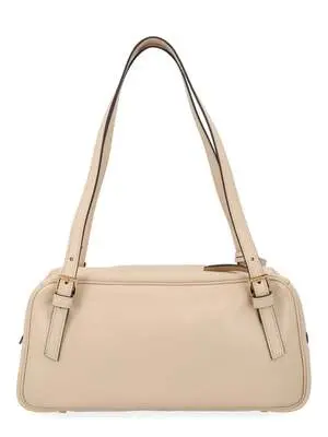 Versace Lamb Leather Shoulder Bag - Cream
