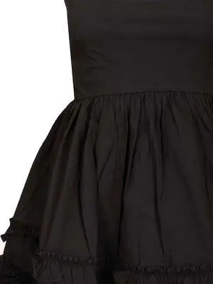 GANNI Mini Dress With Ruffles - Black