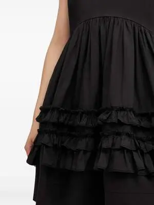 GANNI Mini Dress With Ruffles - Black