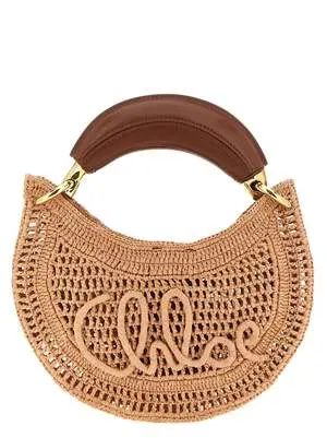 Chloé Summer Banana' Mini Hobo Handbag In Crocheted Raffia