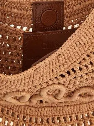 Chloé Summer Banana' Mini Hobo Handbag In Crocheted Raffia