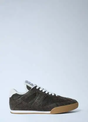 Chloé Kick Crackled Leather Low-top Sneakers - Brown