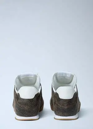 Chloé Kick Crackled Leather Low-top Sneakers - Brown