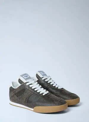 Chloé Kick Crackled Leather Low-top Sneakers - Brown