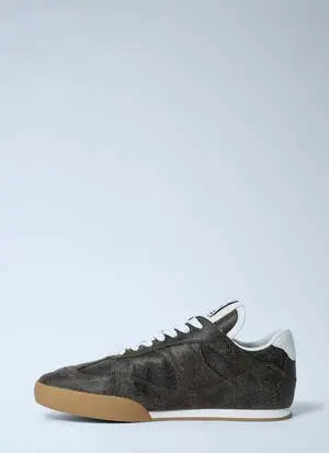 Chloé Kick Crackled Leather Low-top Sneakers - Brown