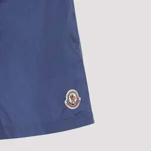 Moncler Polyamide Swimwear With Logo Detail - Blue