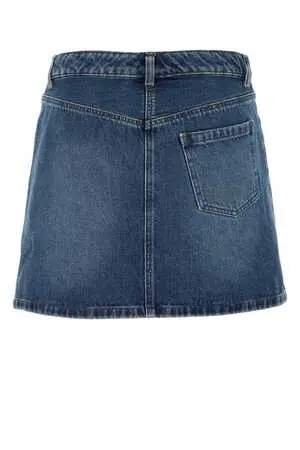 A.p.c. Denim Moss Mini Skirt