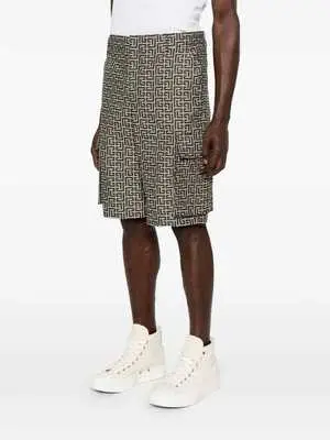 Balmain Monogrammed Cargo Shorts - Multicolor