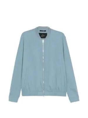 MONTECORE Zip-up Bomber Jacket With Ribbed Collar - Blue