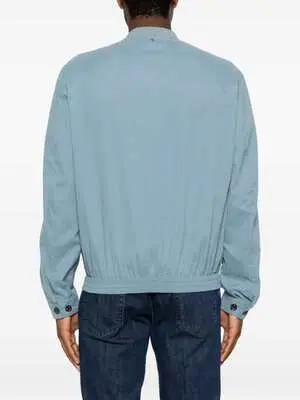 MONTECORE Zip-up Bomber Jacket With Ribbed Collar - Blue
