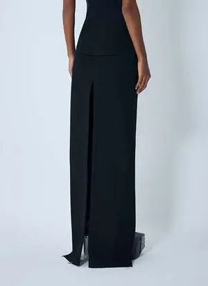 Rick Owens Sliced Maxi Skirt In Wool