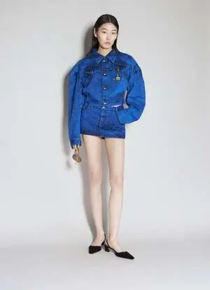 VIVIENNE WESTWOOD Foam Mini Skirt In Denim Weave