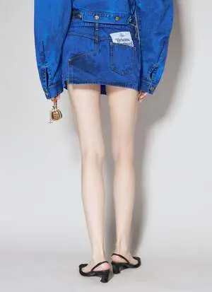 VIVIENNE WESTWOOD Foam Mini Skirt In Denim Weave