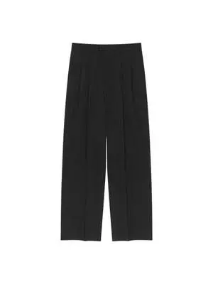 Givenchy Double-pleated Grain De Poudre Wool Trousers - Black