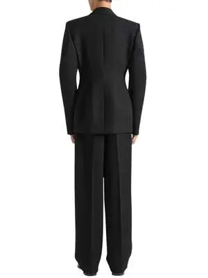 Givenchy Double-pleated Grain De Poudre Wool Trousers - Black