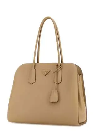 Prada Beige Leather Shopping Bag