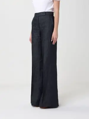 Max Mara High-waisted Wide-leg Linen Trousers - Gray