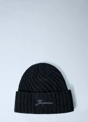 Jacquemus Le Bonnet Tourni Cashmere-blend Beanie Hat - Gray