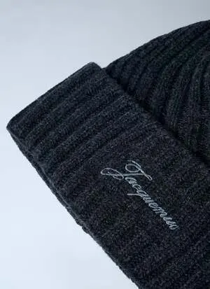 Jacquemus Le Bonnet Tourni Cashmere-blend Beanie Hat - Gray