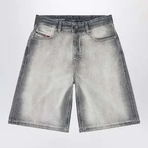DIESEL® Grey Skeleton Denim Bermuda Shorts - Black