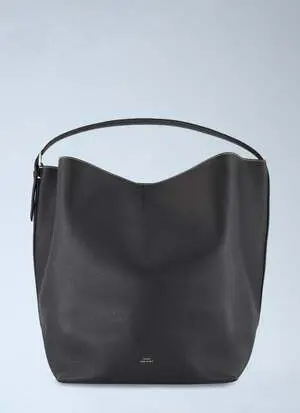 TOTEME TOTEME Belted Tote Bag In Pebble-Grain Leather Black