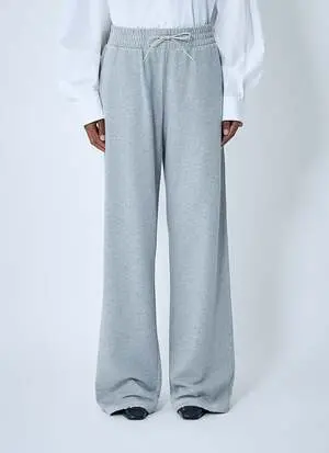 Prada Wide Leg Cotton Track Pants - Gray