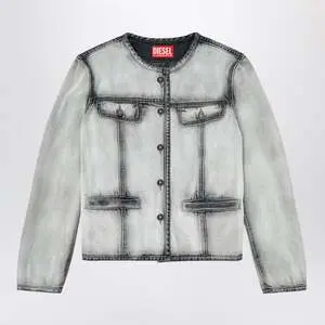 DIESEL® Grey De-grafy Skeleton Denim Jacket - Black