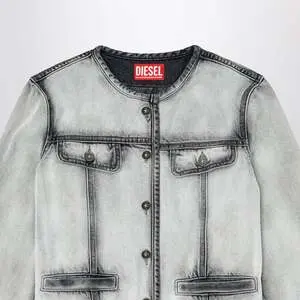 DIESEL® Grey De-grafy Skeleton Denim Jacket - Black