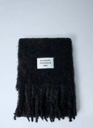 Acne Studios Fringed Wool-blend Scarf - Black