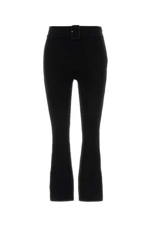 COURREGES Ribbed Knit Capri Pants With Belt - Black