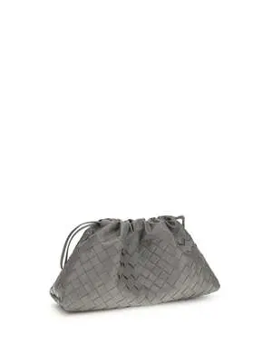 Bottega Veneta Woven Leather Drawstring Pouch - Gray