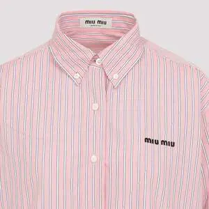 Miu Miu Striped Cotton Button-down Shirt