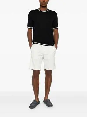 MONTECORE Fine-knit T-shirt With Contrasting Trim