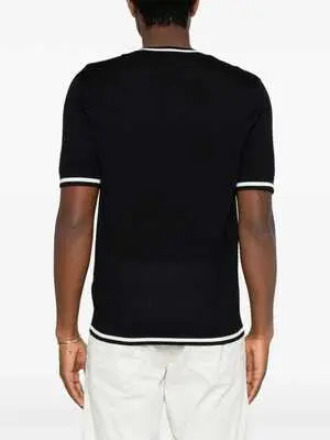 MONTECORE Fine-knit T-shirt With Contrasting Trim