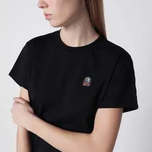 PARAJUMPERS Cotton T-shirt With Logo Patch - Black