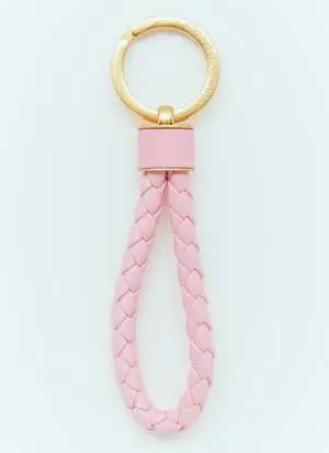 Bottega Veneta Bottega Veneta Intreccio Leather Keyring Pink