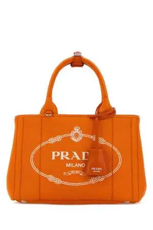 Prada PRADA Small Jardinière Handbag In Canvas Orange