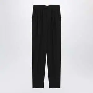 Saint Laurent Tailored Trousers In Habutai Silk - Black