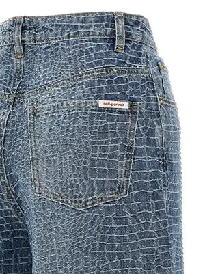SELF-PORTRAIT Rhinestone' Jeans - Blue