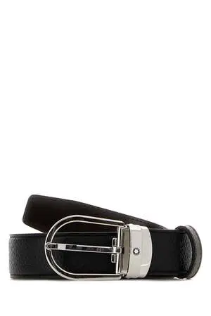 Montblanc Leather Reversible Belt - Black