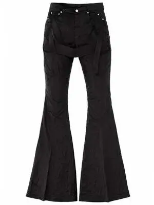 Rick Owens Megastrapped Bolans Flare Pants - Black