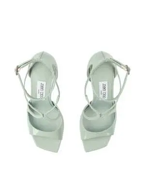 JIMMY CHOO Azia 95mm Square-toe Sandals - Green