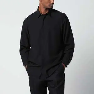 LARDINI Linen-blend Shirt - Black