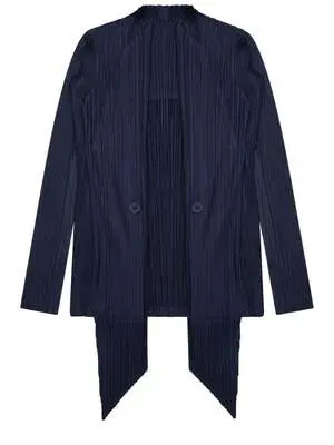 Issey Miyake Pleated Cardigan - Blue