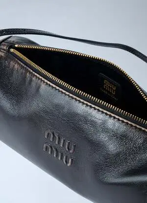 Miu Miu Leather Logo Motif Shoulder Bag