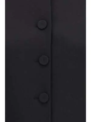 Chloé Collarless Wool Crêpe Fitted Jacket - Black