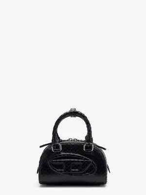 DIESEL® 1dr Dome Python Leather Crossbody Bag - Black
