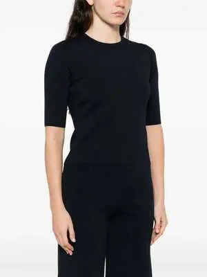 Max Mara Embossed Crewneck Top - Blue